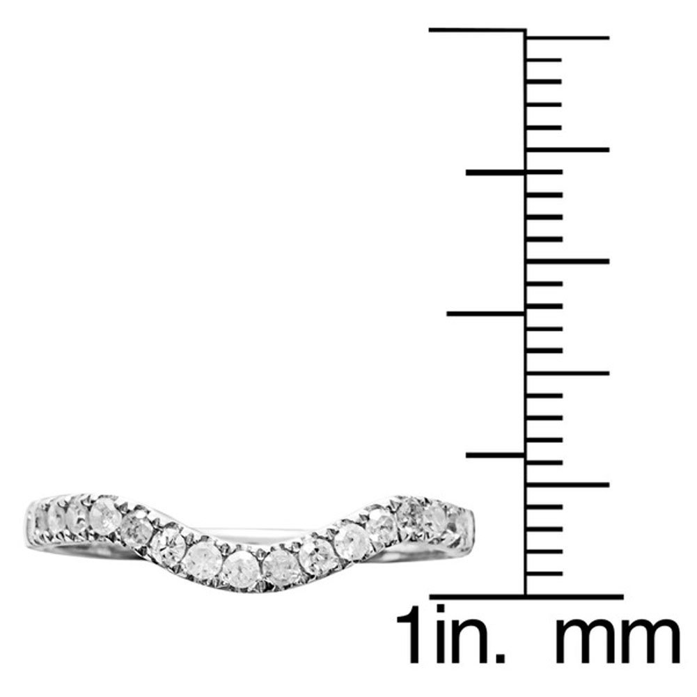10k White Gold Curved Diamond Wedding Band (1/5 cttw, I-J Color, I2-I3 Clarity)