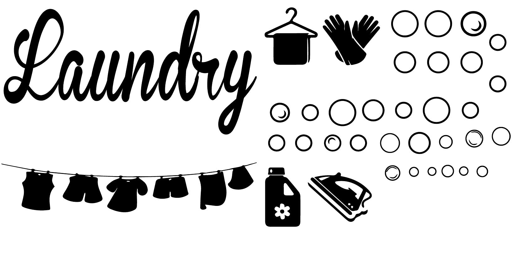 Summerjokes Laundry Funny Wall Sticker Decal Vinyl Sticker, Family Bathroom Toilet Spa Art Wall Decoration