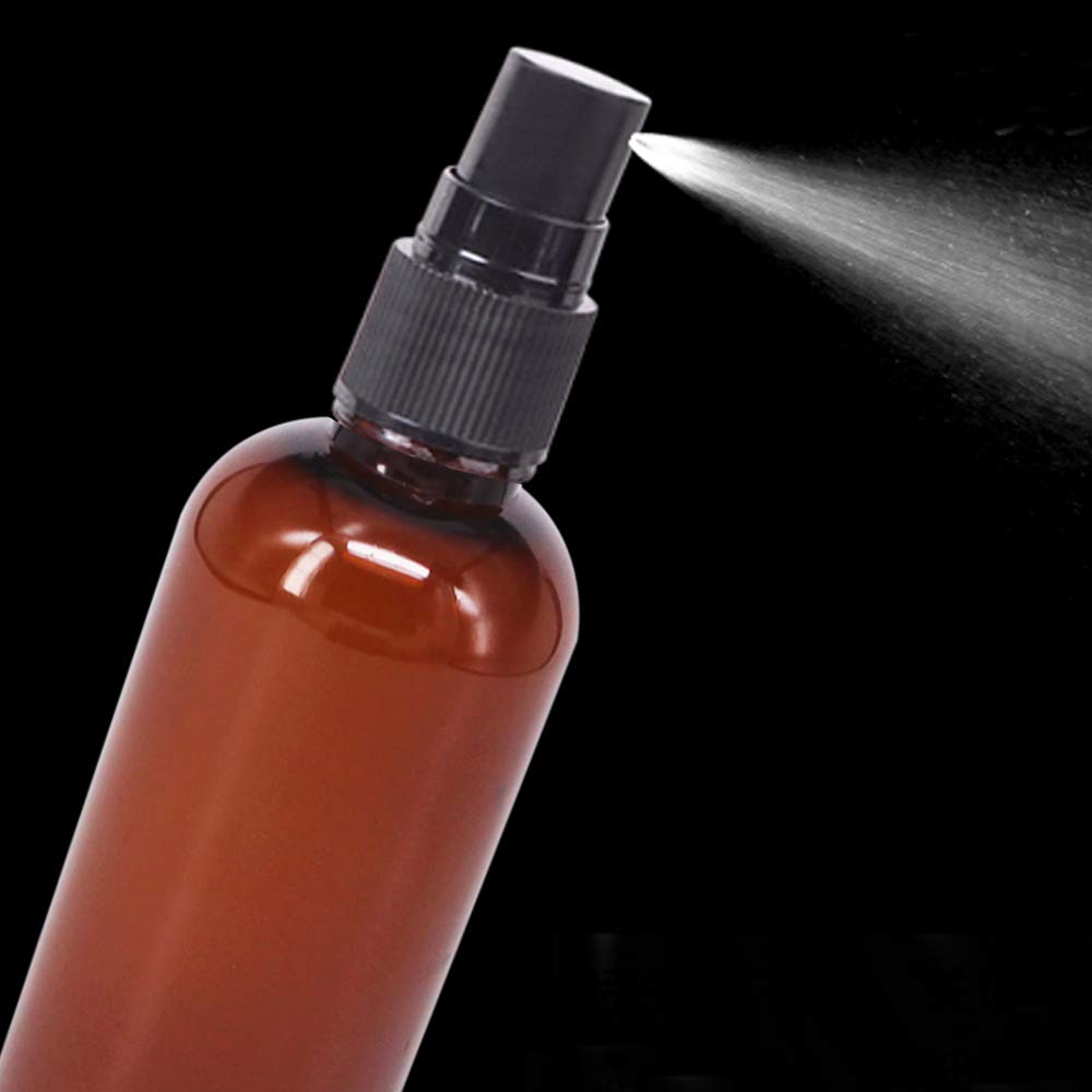 BPFY 24 Pack 2oz Amber Plastic Spray Bottles For Essential Oils, Perfumes, Cosmetics, Alcohol, Fine Mist Spray Bottle, Mini Travel Bottle, Small Refillable Liquid Containers