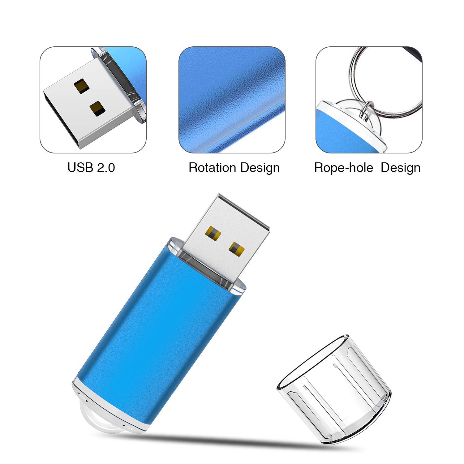Flash drive, wellsenn USB Flash Drive 32 GB X 5 Bulk Memory Stick Jump Drive External Drives USB Stick USB Storage Portable Thumb Drive Pen Drive Pack 5 Mixed Coler (Red, Blue, Green, Purple and Orang