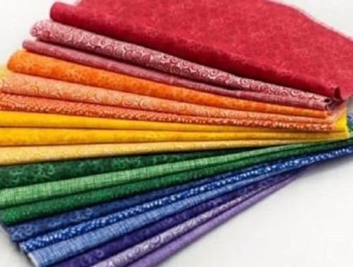 108 Pcs Fabric Strips Cute, Beautiful 100% Cotton Fabric Quilt Rainbow Tone-on-Tone, Width 5 inch Length 5 inch, Gift Rainbow Basics pre-Cut Charm Pack Squares, DIY Blanket