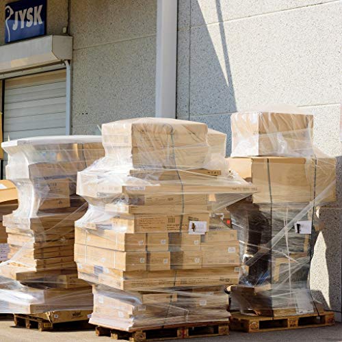 18"x 1200 FT Roll 80 Gauge Thick, 4 Pack. Industrial Stretch wrap for Moving plastic wrap Skid wrap shrink wrap, Pallet Shrink Film Ideal for Furniture, Boxes, Pallets (Clear)