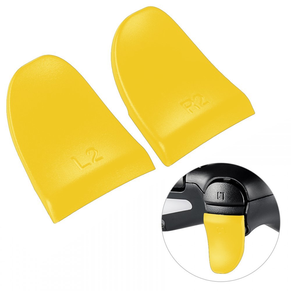 1Pair Yellow L2 R2 Button Trigger Extender Extension for PS4 Controller