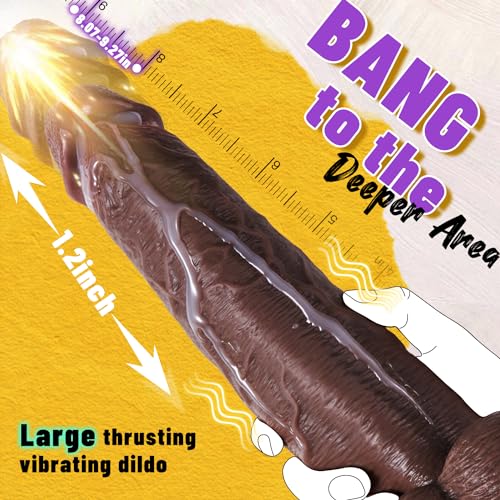 10.43'' Thrusting Dildo Vibrator for Deep G-spot Anal Stimulation, Realistic Vibrating Dildo with 6 Thrusting Speeds & 10 Vibrations, Silicone Dildo with Remote Control Sex Toys for Women & Couple