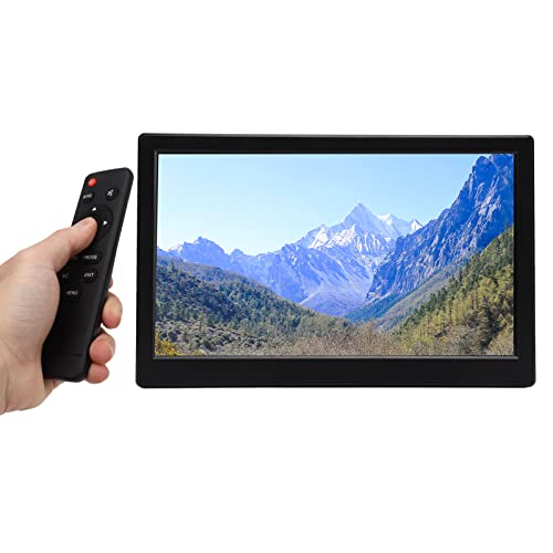 11.6 Inch Computer Monitor, Remote Control LCD Color Screen Monitor Dual Speakers HD Multimedia Interface VGA AV BNC USB Intput for Travel (US Plug)