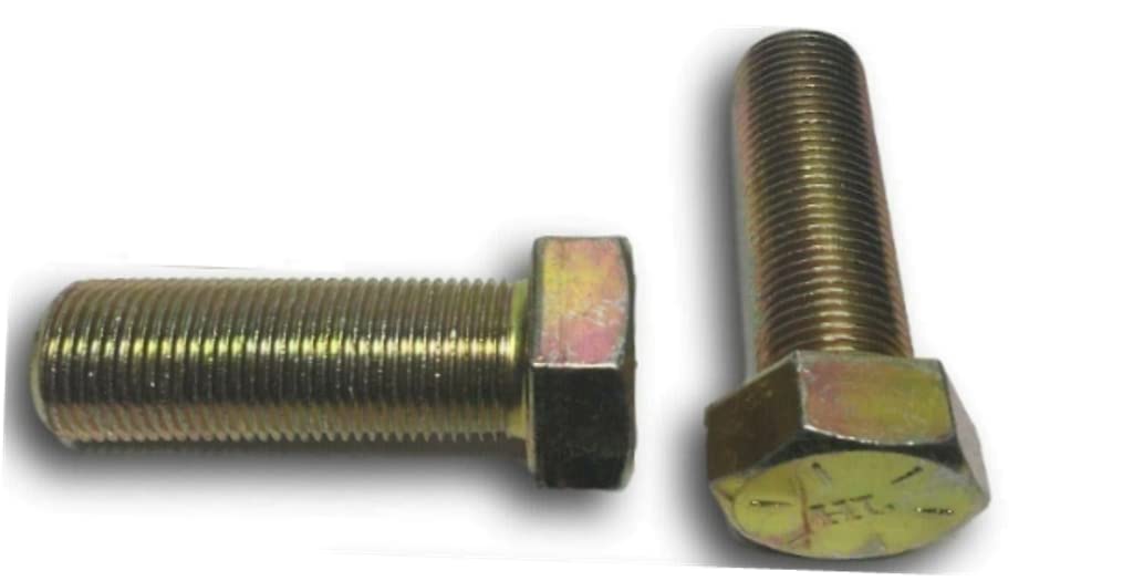1/4-28 x 1/2" (FT) Hex Bolt Cap Screw Fine Thread Grade 8 Yellow Zinc Plated - JFS1110 | #YY33DL (100 Pcs)