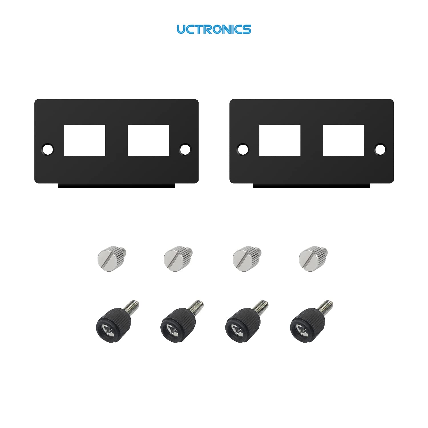 UCTRONICS I/O Panel with 2 Slots for Keystone Jacks, Compatible with Raspberry Pi Ultimate Rack Mount, 2 Pack