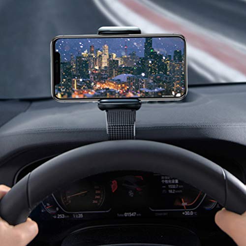 Garneck Car Dashboard Phone Stand 360°Rotate Car Cell Phone Mount Phone Holder Phone Bracket Clip Navigator Rack Car Parking Sign Holder for Car Vehicle (Black)