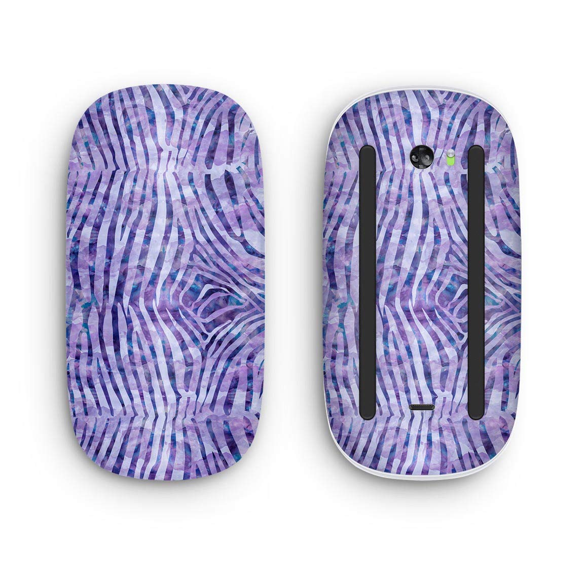 Design Skinz Purple Watercolor Zebra Pattern Vinyl Decal Compatible with The Apple Magic Mouse 2 (Wireless, Rechargable) with Multi-Touch Surface