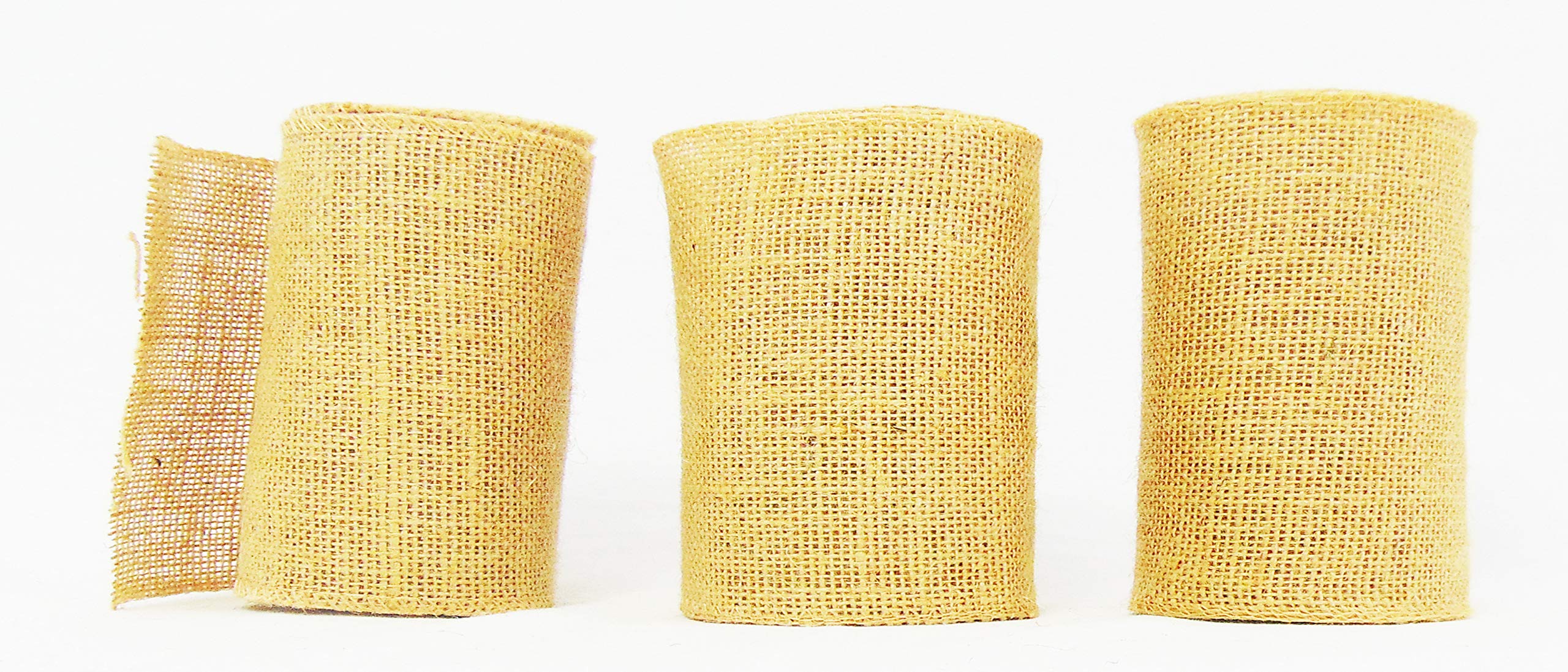 3 roll Pack Burlap Ribbon 3" x 5 Yards Natural Jute Total 3 X 5 Yard Rolls, (Natural, 3inch X 15yards)