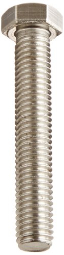 18-8 Stainless Steel Hex Bolt, Plain Finish, Hex Head, External Hex Drive, Meets ASME B18.2.1/ASTM F593, 4-1/2" Length, Partially Threaded, 1"-8 Threads