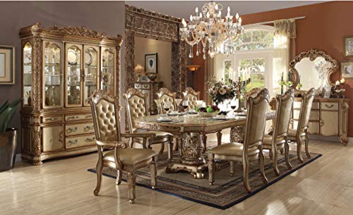 ACME Vendome Side Chair (Set-2) - - Bone PU & Gold Patina