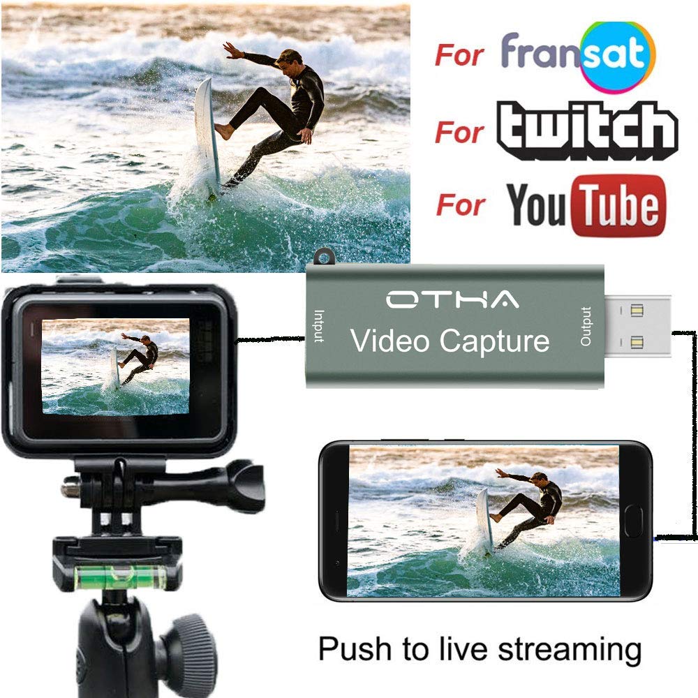 1080p 60fps Video Capture Card,Audio Grabber for Gaming Streaming,Compatible with Nintendo Switch, PS3/4, Xbox One