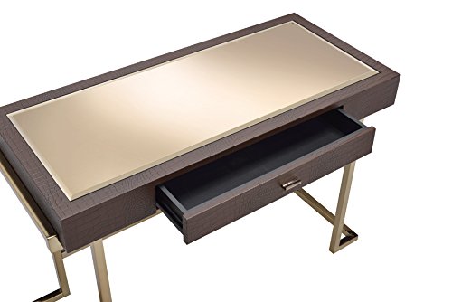 ACME Boice Desk - 92336 - Espresso PU & Champagne
