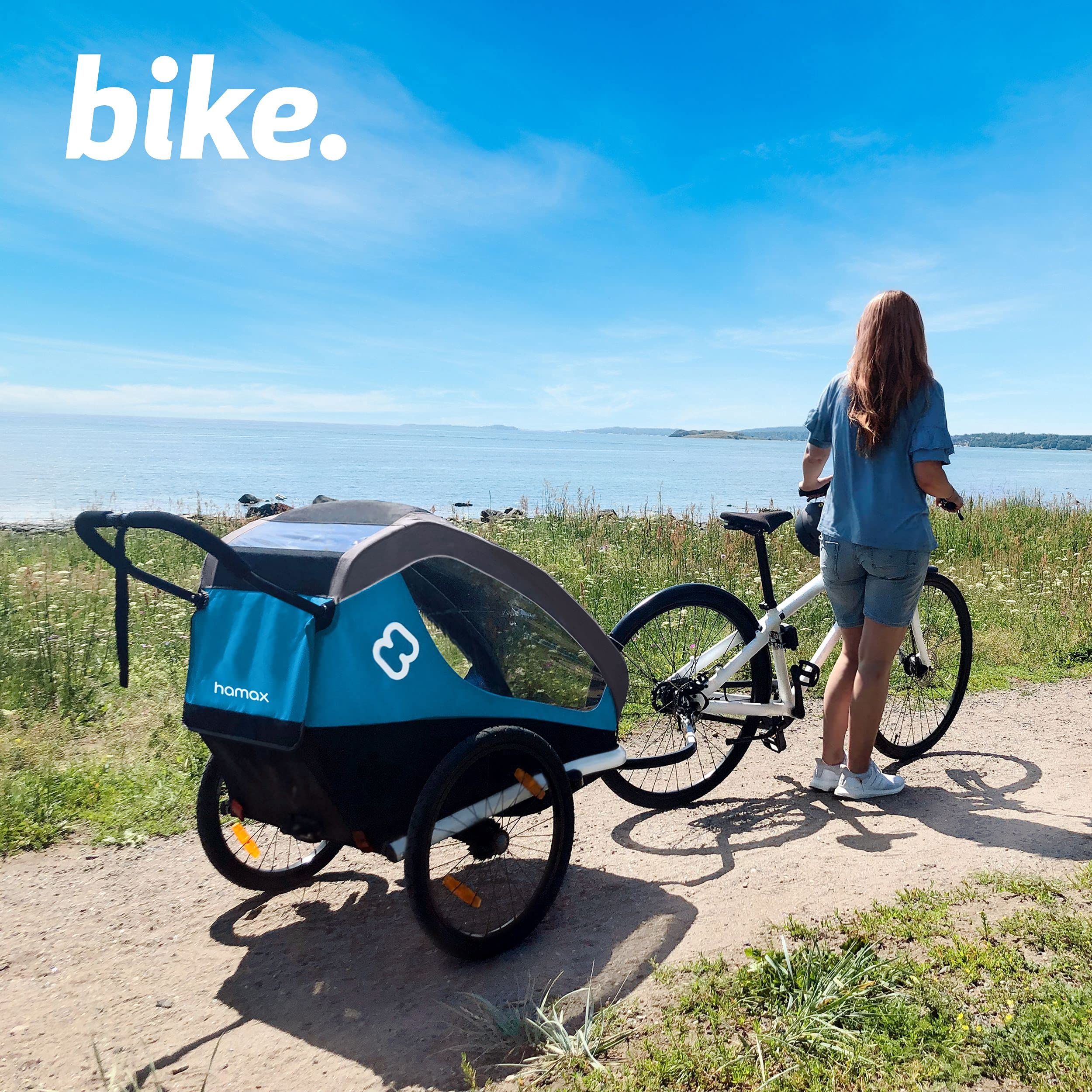 Hamax Traveller Two Seat Bike Trailer + Stroller (Black/Blue)