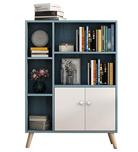 GDLMA Storage Sideboard,Modern Bookcase with 2 Doors,Blue