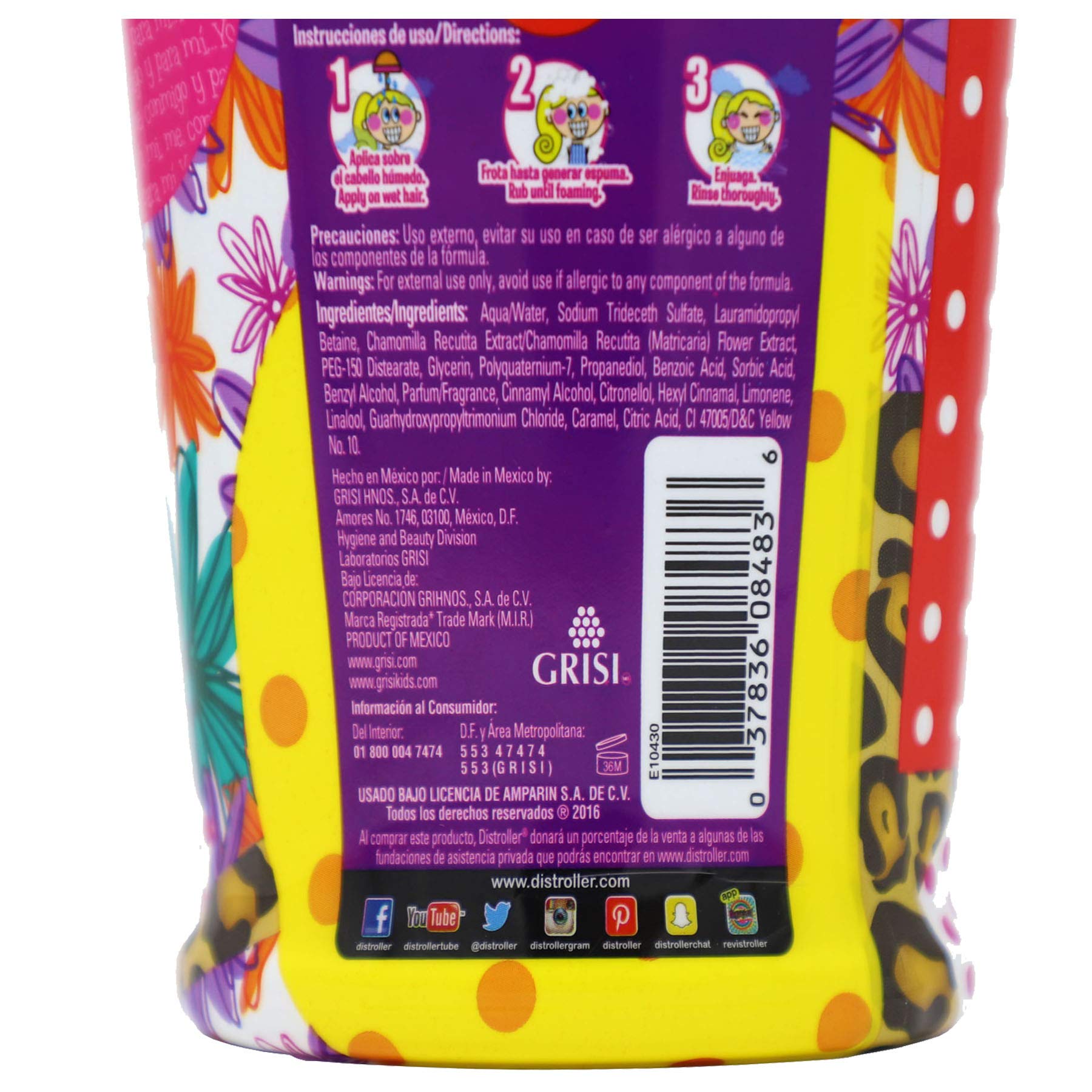 Grisi Kids Chamomile Shampoo, Cleansing, Conditioning, Girls Shampoo with Chamomile Extract, Lightens Naturally, Paraben-Free, Hypoallergenic, 2 Pack, 10.1 Fl Oz Each, 2 Bottles