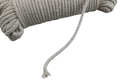 100 Ft Heavy Duty Braided Cotton Rope Clothesline #6 1/4" 6 mm Multi Purpose Home Boat Camping Ivory