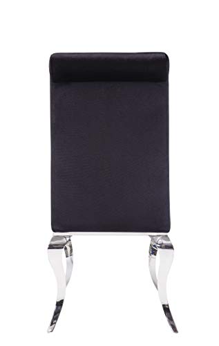 ACME Fabiola Side Chair (Set-2) - - Fabric & Stainless Steel