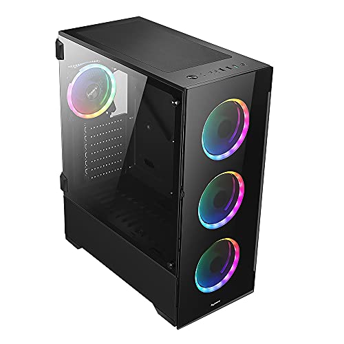 Bgears b-Voguish-RGB Gaming PC ATX case, Include: 6 x 120mm ARGB Fans, 1 x 10 Fans Controller, 1 x Remote Controller, USB3.0, Support up to EATX Motherboard, Support Graphic Card up to 380mm Long