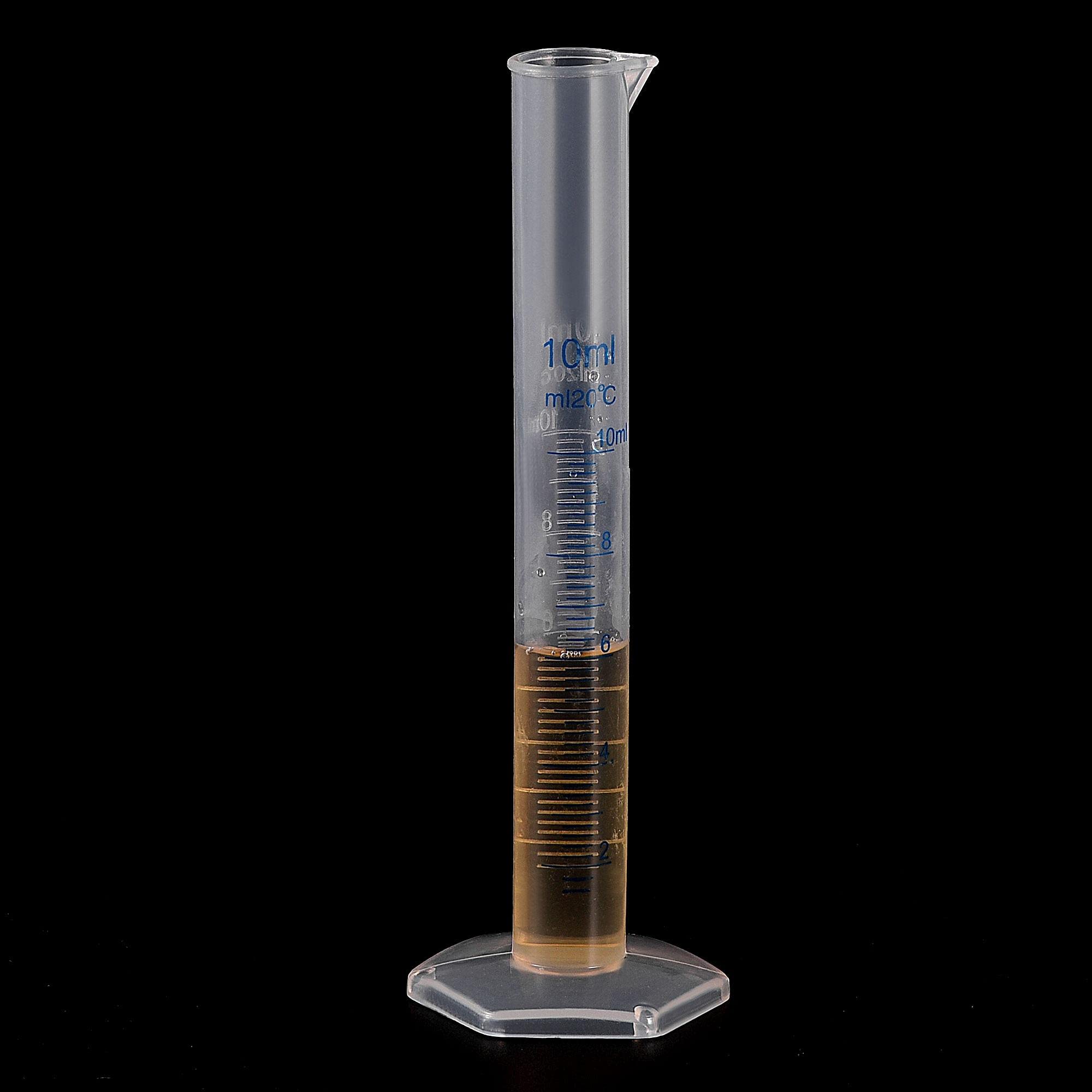 uxcell Plastic Graduated Cylinder, 10ml Measuring Cylinder with 10 Transfer Pipettes and 1 Brush, 16in1 Set for Science Lab