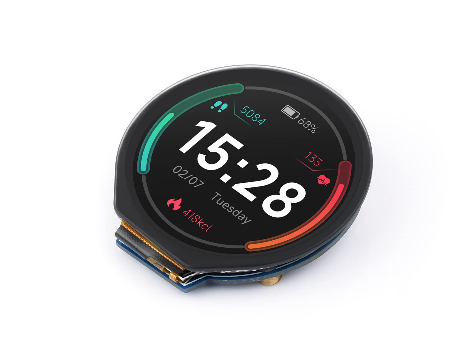 1.28inch Round LCD with Touch Panel,240Ă240 IPS Screen Display Module,SPI and I2C Communication,with GC9A01 Display Driver,CST816S Touch Driver,for Raspberry Pi, Raspberry Pi Pico, for Arduino, etc