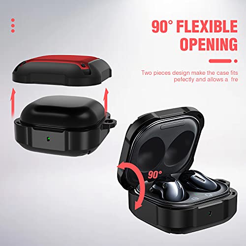 Valkit Compatible Samsung Galaxy Buds2 Pro Case(2022)/Galaxy Buds 2 case 2021/Galaxy Buds Pro/Galaxy Buds Live 2020 Case Rugged Protective Earbuds Cover with Keychain/Zipper Box for Men Women