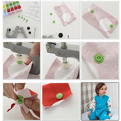 408 Sets Plastic Snap Buttons, No-Sew T5 Snaps with Organizer Storage Case for Bibs Diapers Crafts by ilauke