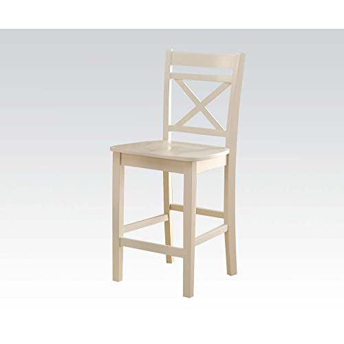 ACME Furniture Tartys Counter Height Chair (Set of 2), Cream