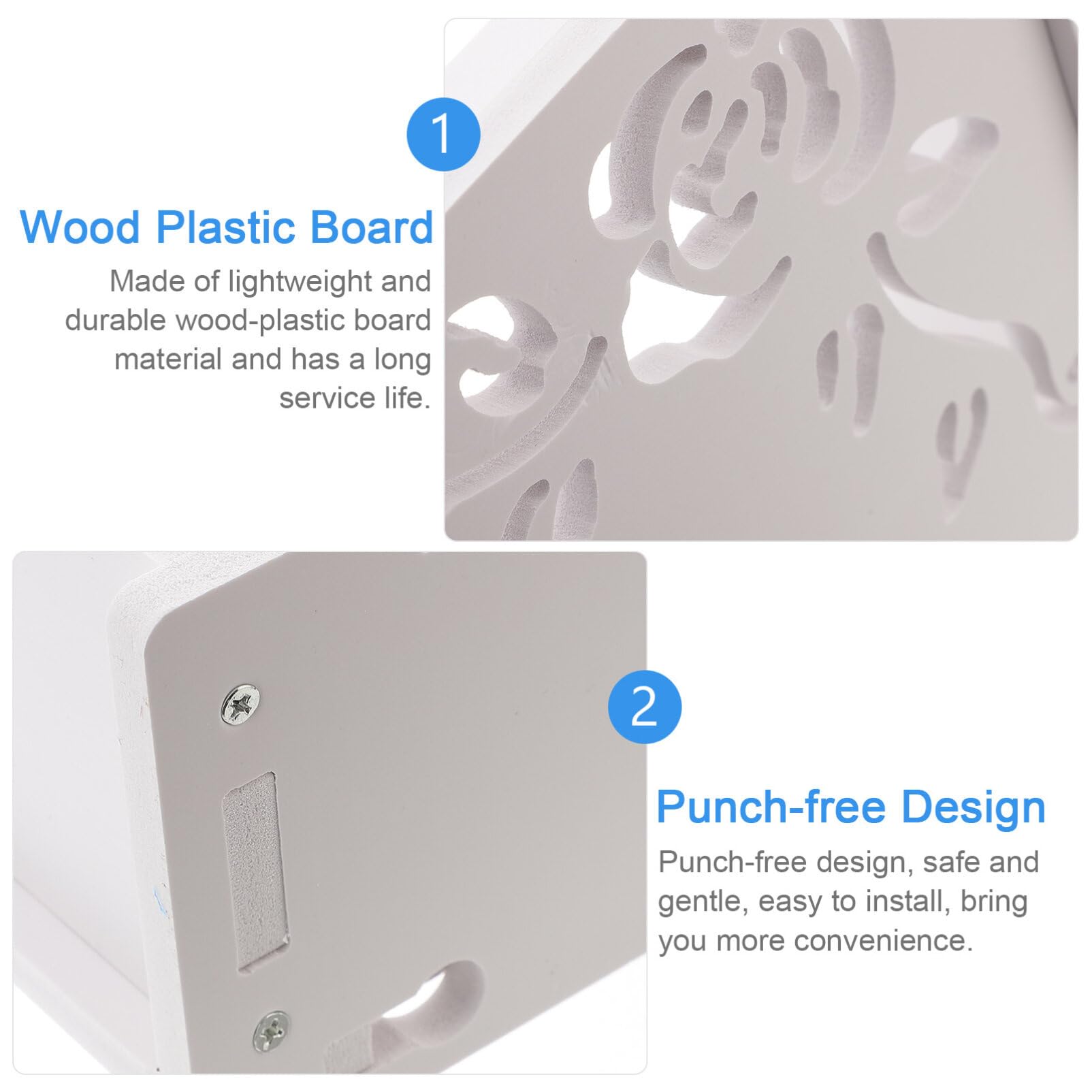 DOITOOL Router Holder Wall Mount WiFi Router Modem Cable Power Plug Wire Storage Boxes Cord Management Container for Home Living WiFi