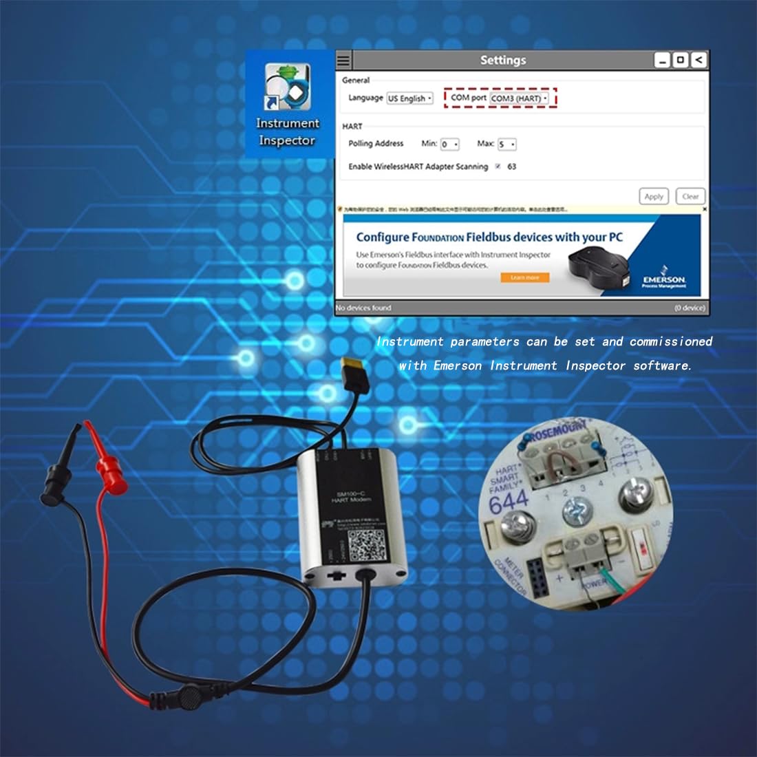 A.Dinsenen integrative USB Hart Modem USB to Hart Protocol Modem Hart Transmitter HART Convertor(Suitable for All Devices Which Support Hart Protocol)