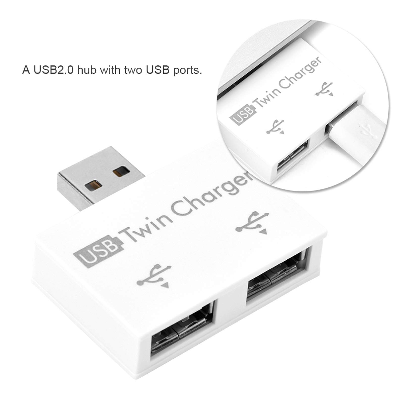 USB Hub, Firm Plug and Play Hub for Travel for Laptop for Home for Computer(White, 12)