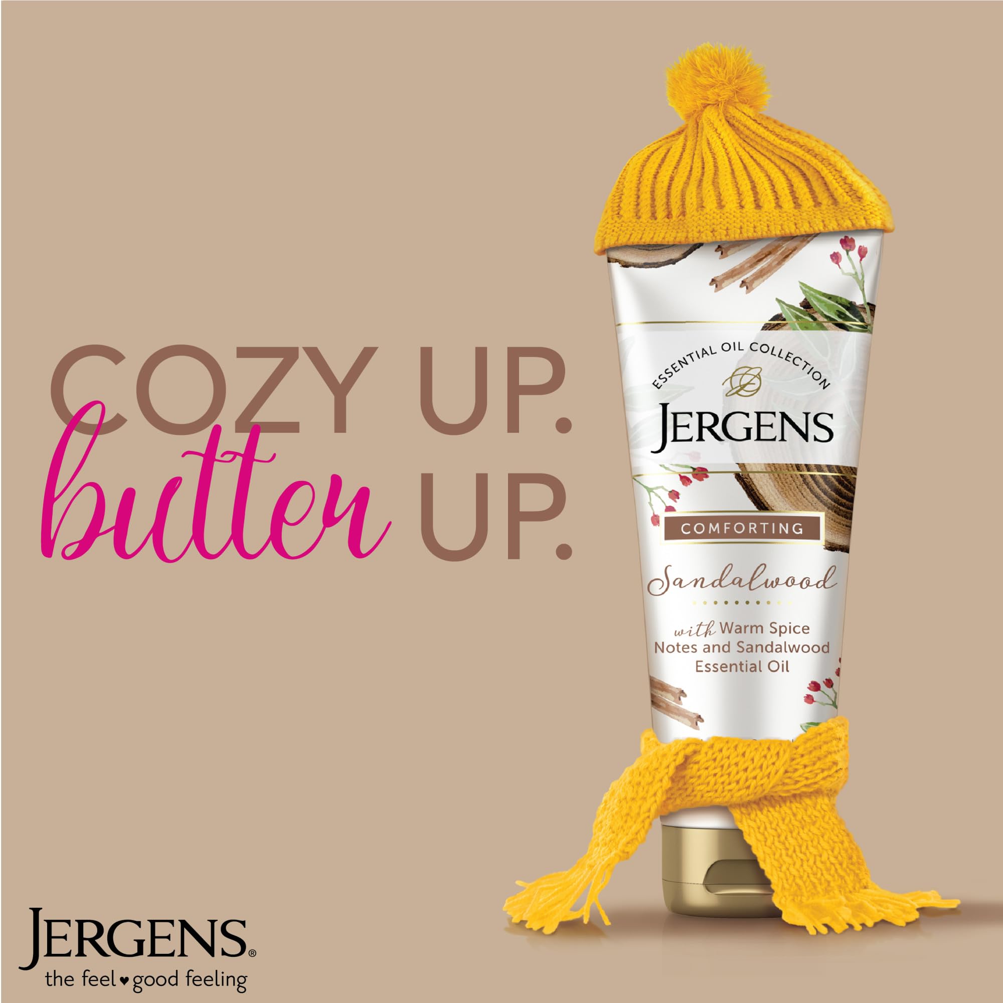Jergens Sandalwood Body Butter Lotion, Moisturizer Infused with Sandalwood Essential Oil, For All Skin Types, 7 Oz