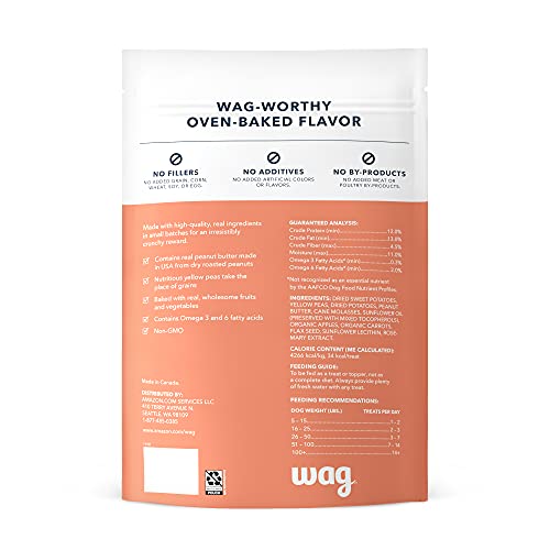 Amazon Brand - Wag Baked Biscuits Crunchy Dog Treats, Peanut Butter, 1.5 lb