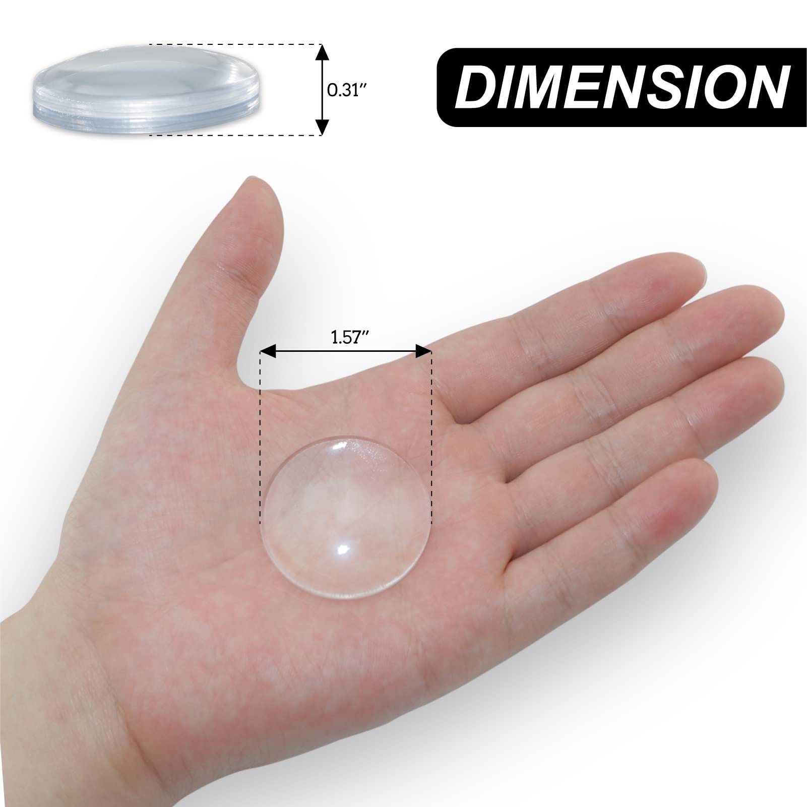 12 Packs Door Stopper Wall Protector, Adhesive Reusable Door Knob Protector, Shock Absorbent Transparent Round Gel, 1.57β