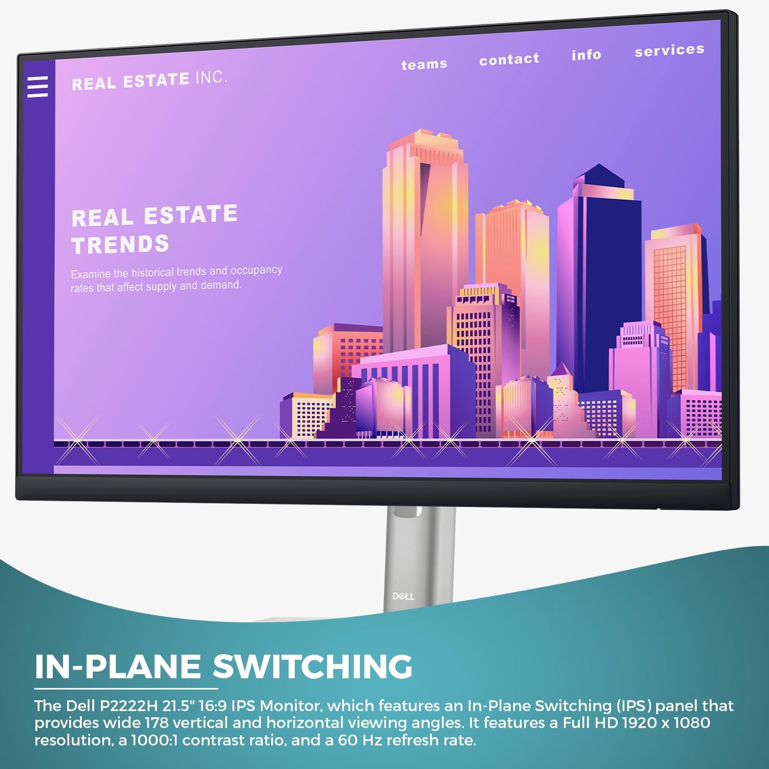 Dell 22 Monitor - P2222H - Full HD 1080p, IPS Technology (Renewed)