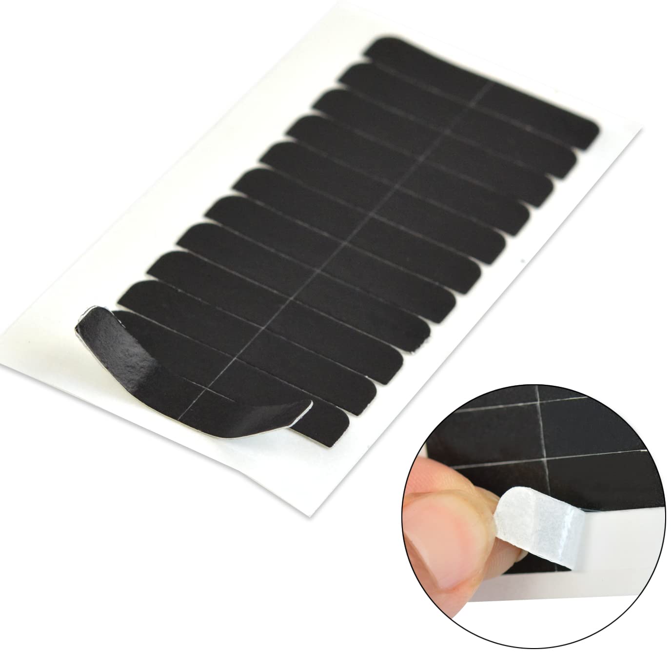 180 Pcs Hair Extension Tape Tabs Double Sided Tape in Tape Replacement Tapes Hair Tape for Hair Extensions (4 x 0.8 cm, Black)
