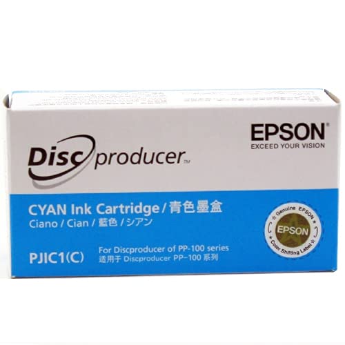 PJIC1-C13S020447 Cyan Ink Cartridge (1-Pack) for DiscProducer PP-100 in Retail Packaging