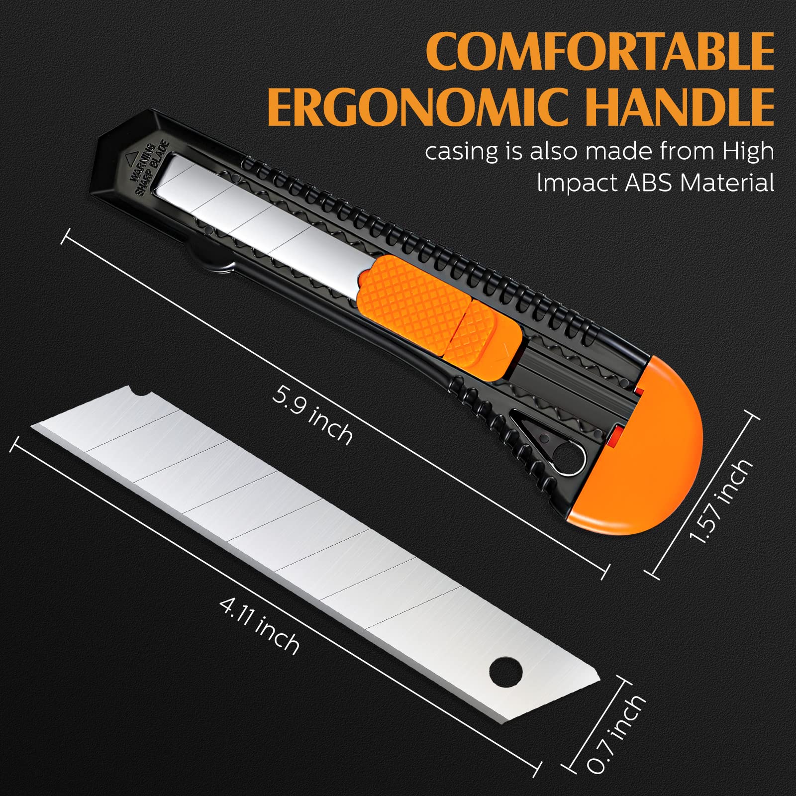 100 Pack Box Cutter Retractable Utility Knife 18mm Wide Blade Cutter Cardboard Cutter Suitable for Office Art, Craft and Home Use