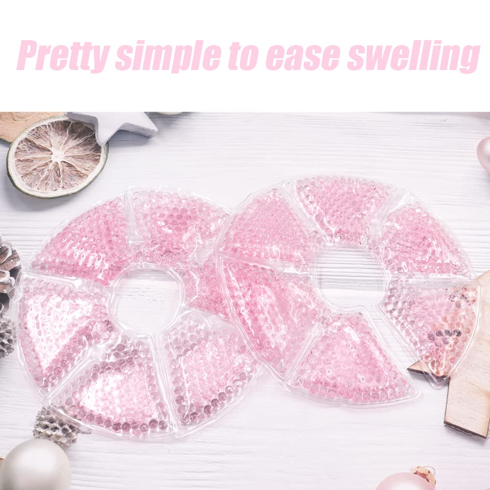 Breast Therapy Ice Packs, Hot and Cold Breast Pads, Breastfeeding Essentials Large Gel Bead Packs for Moms