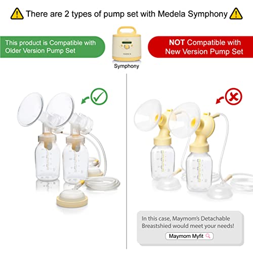 2X One-Piece Breastshields, Valves, Membranes Compatible with Medela Pump Parts, Pump in Style, Lactina, Symphony, Swing; 24 mm Standard breastshields; Made by Maymom