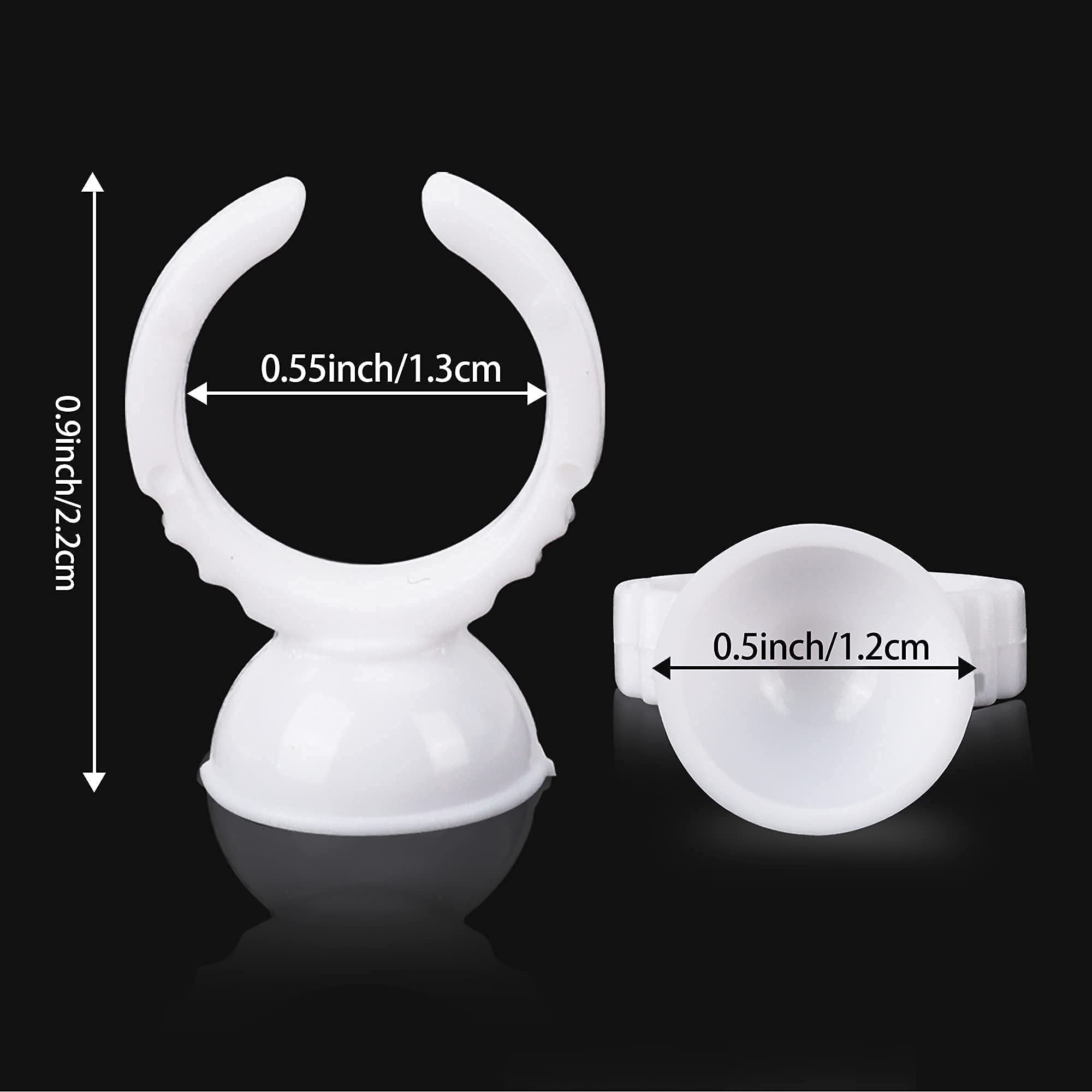 ZXMFDZ 300PCS Glue Rings for Eyelash Extensions Lash Glue Rings Lash Glue Holder Lash Extension Eyelash Extension Supplies Plastic Pigment Ring Cups