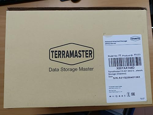TERRAMASTER F5-221 NAS Storage 5Bay - Apollo J3355 Dual Core 2.0GHz 2GB Memory Plex Media Server Network Attached Storage, Diskless