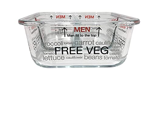 Portion Perfection Portion Control Container - Glass Meal Prep Containers Reusable for Food/Lunchbox 3pk, Oven-safe, 3 Compartment with Lids, Practical Weight Control, Clear Instruction Guide