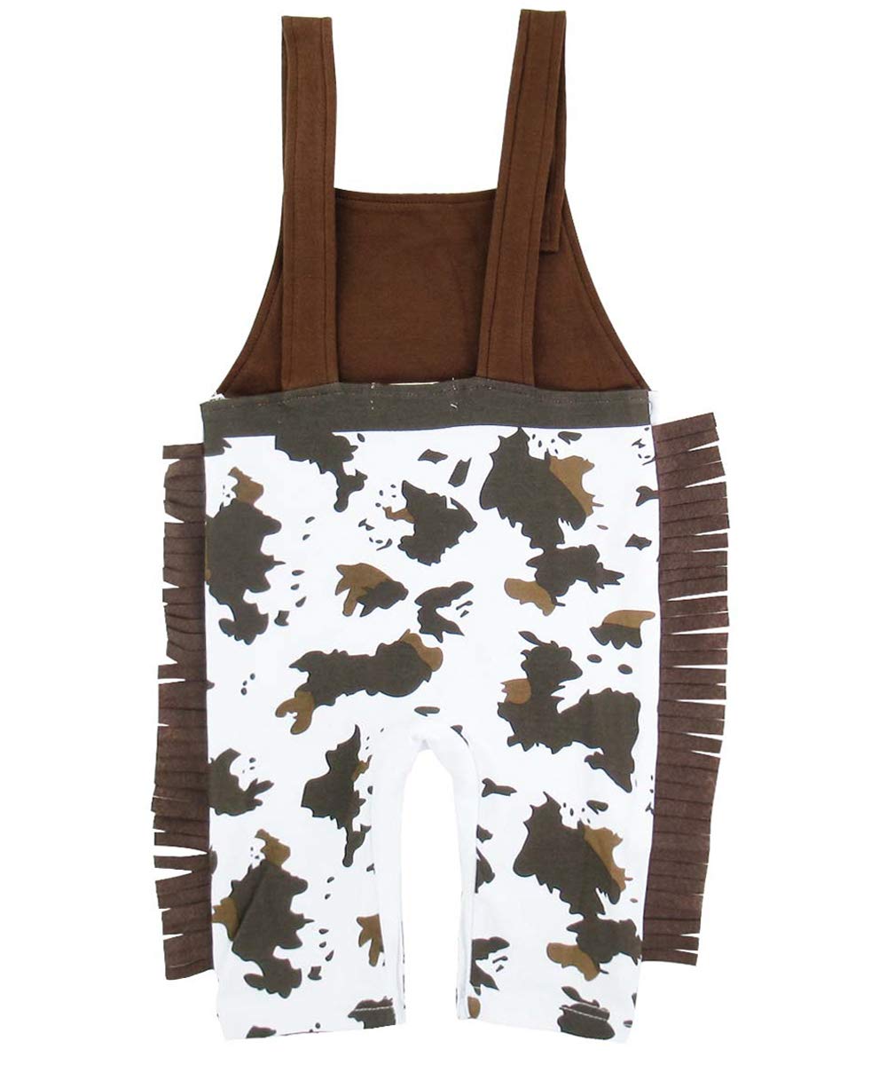 A&J DESIGN Halloween Baby Boys' Western Cowboy Romper Sets With Scarf And Hat (12-18 Months, Brown)