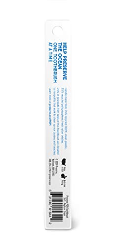 Preserve Ocean Plastic Initiative (POPI) Adult Toothbrush, Made in USA from Recycled Ocean Plastic, Neptune Green, Soft, 6 Count