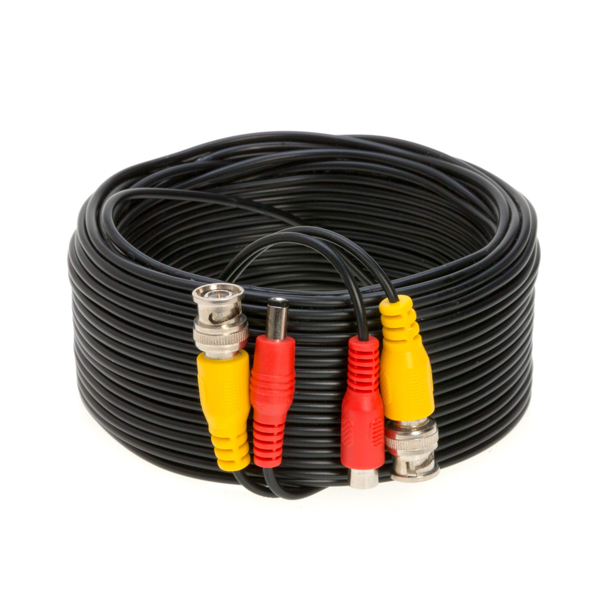 10FT Black Premade BNC Video Power Cable Extension Wire for CCTV, Security Camera, DVR, Surveillance System, All in One Plug & Play Cord