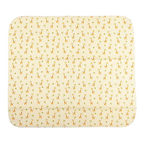 ReUseLife Large Waterproof Cotton Flannel Diaper Changing Mat Pad,31.5 X 26.5 Inch (Yellow Griaffe)
