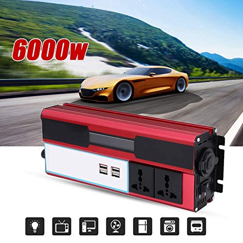 10Pcs Sinus Solar 4000W-220‑240V Pure Sine Wave Battery Converter 4000W Car Power Inverter Solar Power Inverter Wave Digital Display Phone 4 USB Charger