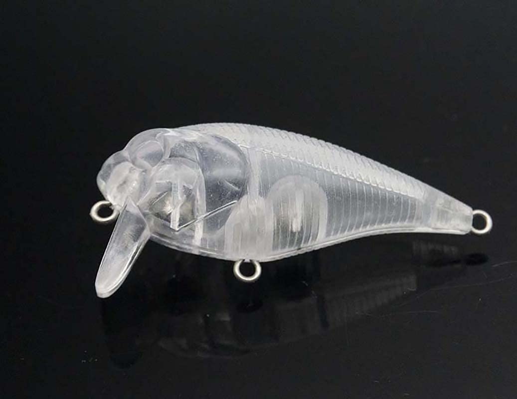 10PCS Unpainted Lure Blanks 8.11g 5.9cm with 5mm Free Fishing Eye Crankbait Baits Simulation Blank Body Clear Hard Baits Trout Salmon Minnow Lure Popper Lures Topwater Freshwater 8155